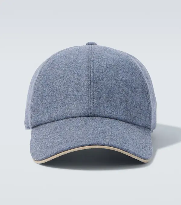 Eleventy Baseball Cap In Wool, Silk, And Cashmere Blend - Blue