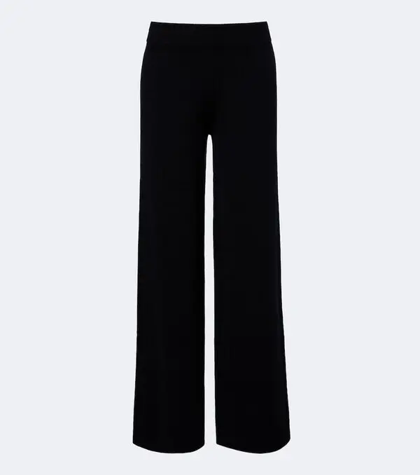 Jardin Des Orangers Virgin Wool And Cashmere Wide-leg Pants - Black