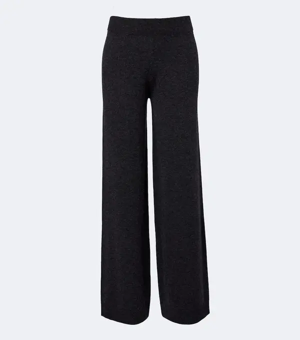 Jardin Des Orangers Virgin Wool And Cashmere Wide-leg Pants - Grey