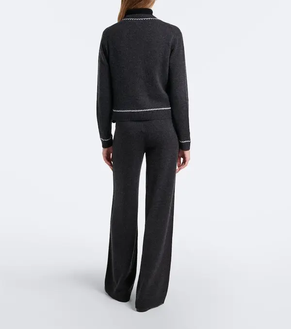 Jardin Des Orangers Virgin Wool And Cashmere Wide-leg Pants - Grey