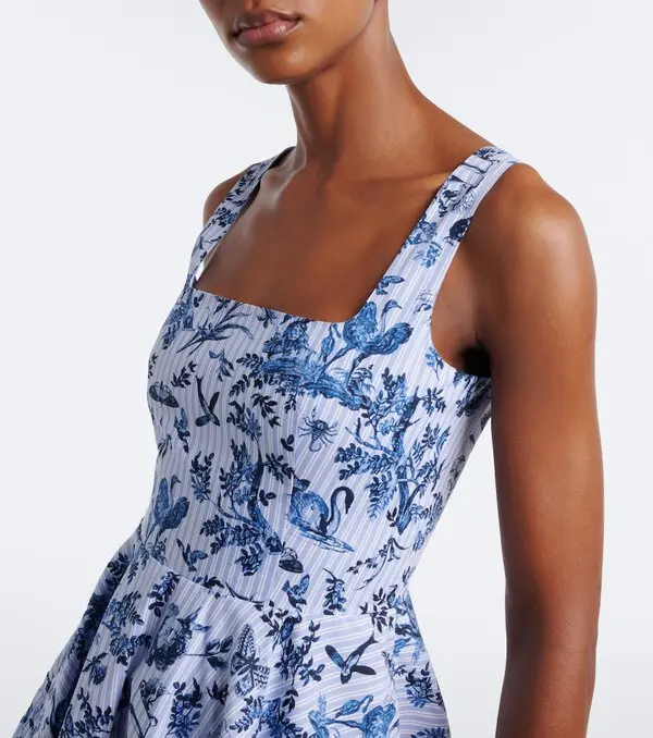Erdem Printed Cotton Poplin Midi Dress