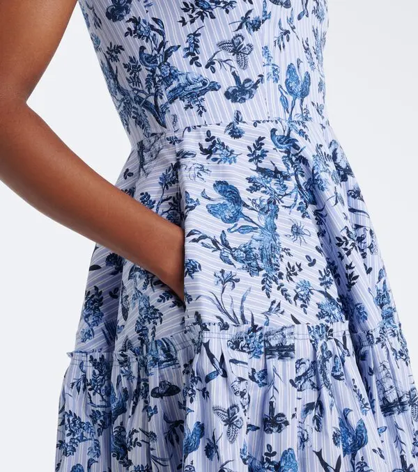 Erdem Printed Cotton Poplin Midi Dress