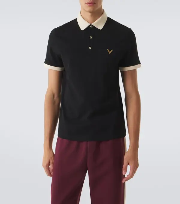 Valentino Garavani Vlogo Cotton Piqué Polo Shirt