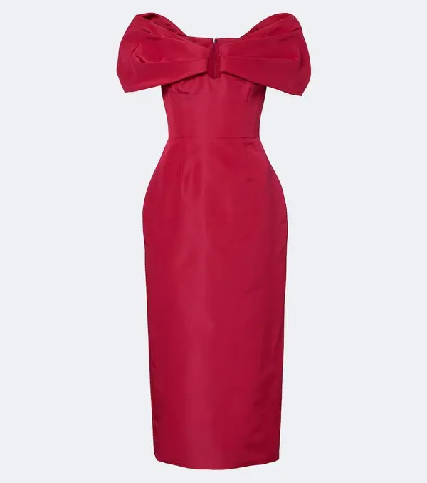Carolina Herrera Off-shoulder Silk Faille Cocktail Dress - Pink
