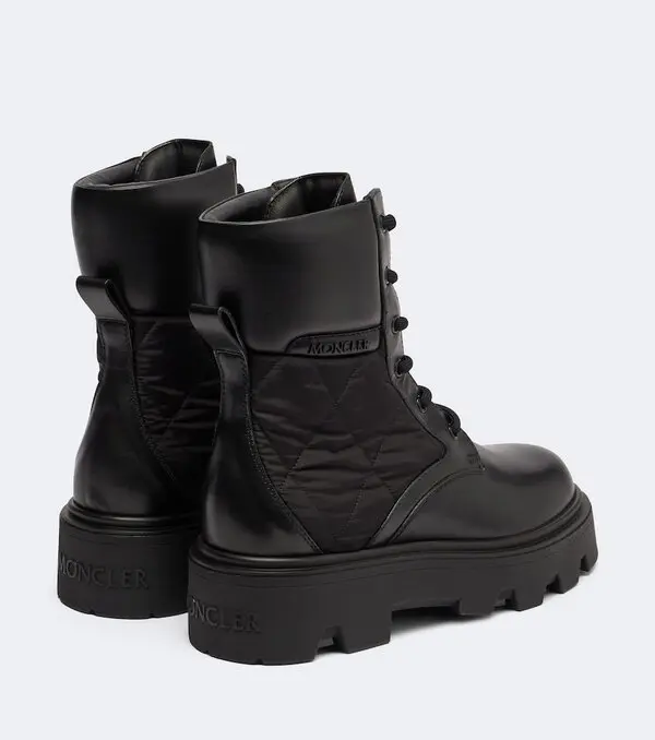 Moncler Aurea Quilted Leather Combat Boots