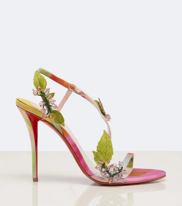 CHRISTIAN LOUBOUTIN Embellished Satin Sandals