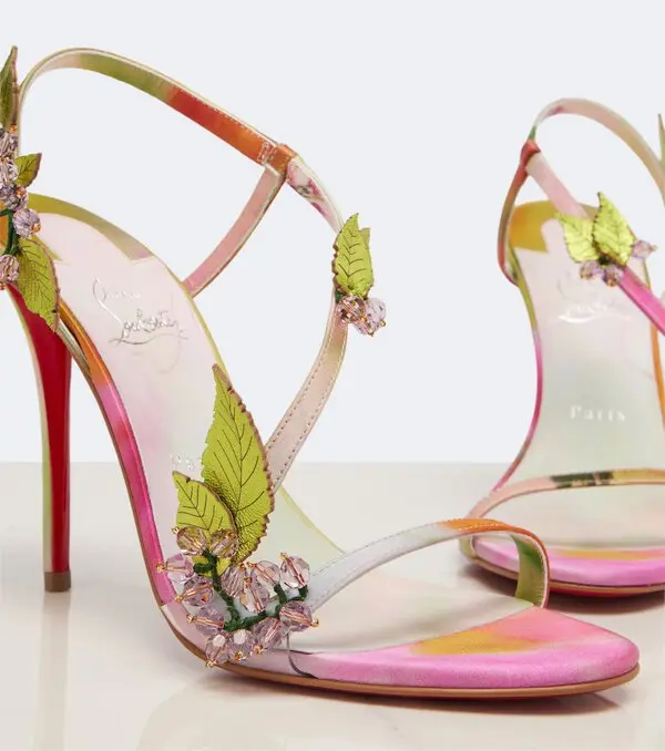 CHRISTIAN LOUBOUTIN Embellished Satin Sandals