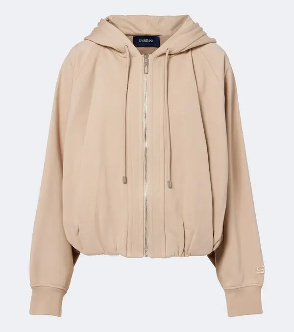 Sportmax Cotton-blend Jersey Hoodie - Beige