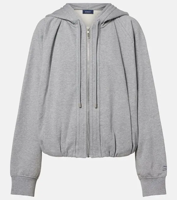 Sportmax Cotton-blend Jersey Hoodie - Grey