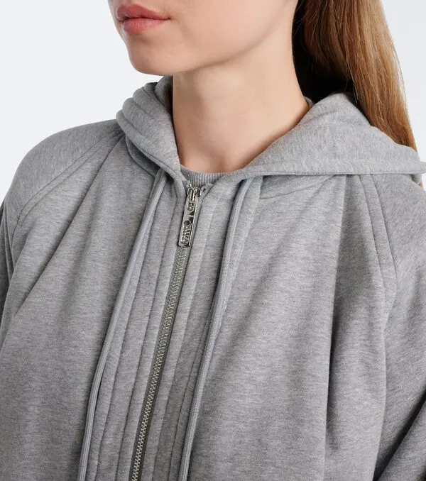 Sportmax Cotton-blend Jersey Hoodie - Grey