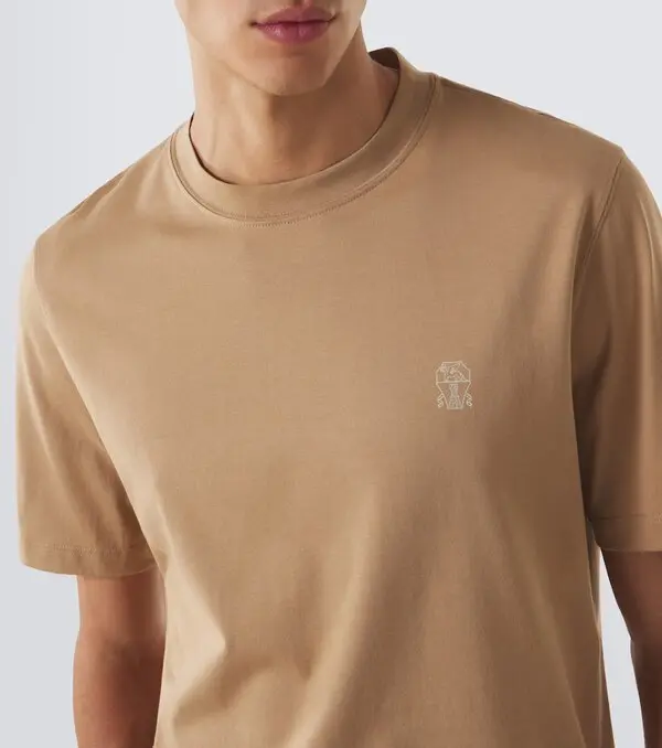 Brunello Cucinelli Logo Cotton Jersey T-shirt