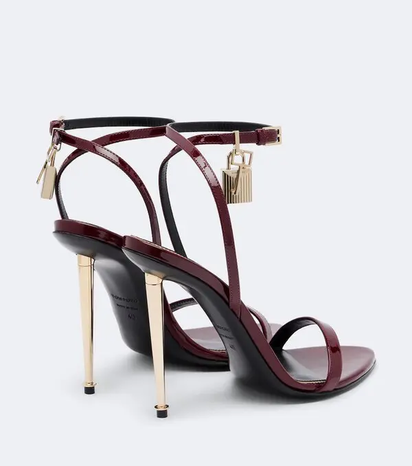TOM FORD Padlock Patent Leather Stiletto Sandals
