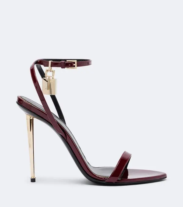TOM FORD Padlock Patent Leather Stiletto Sandals