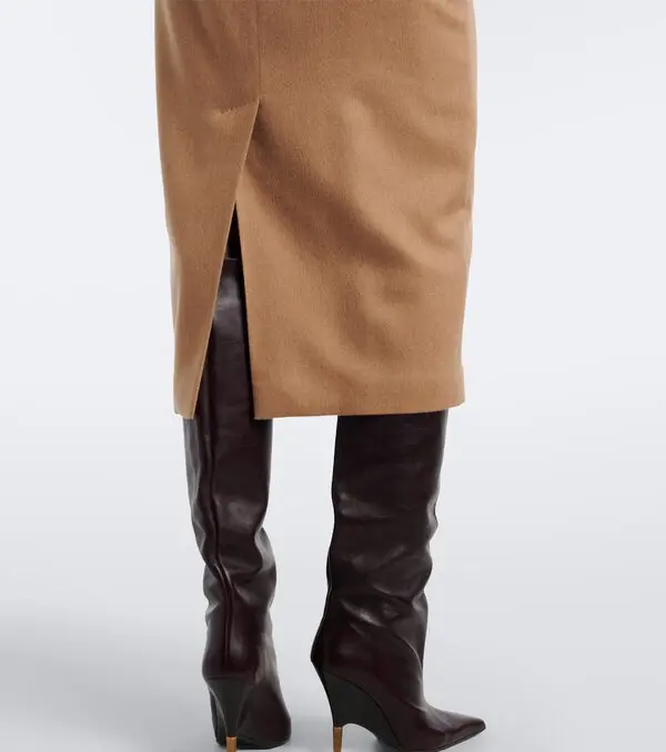 Max Mara Camel Hair Midi Skirt