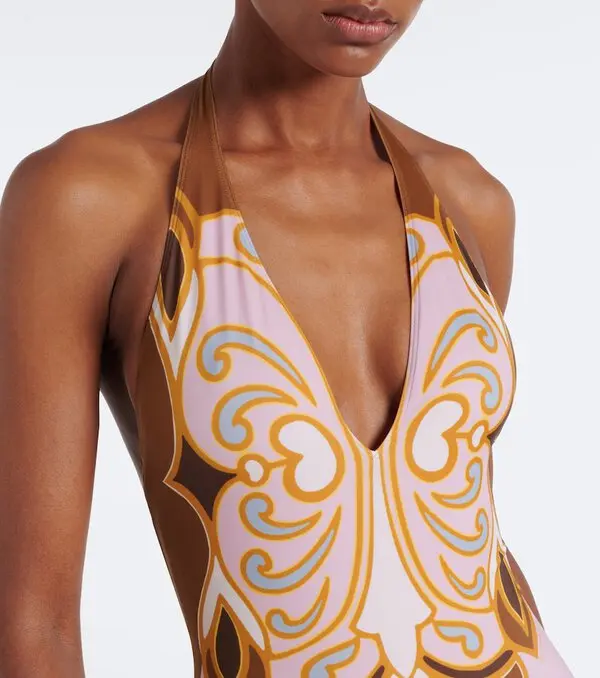 La DoubleJ Printed Halterneck Swimsuit - Multicoloured