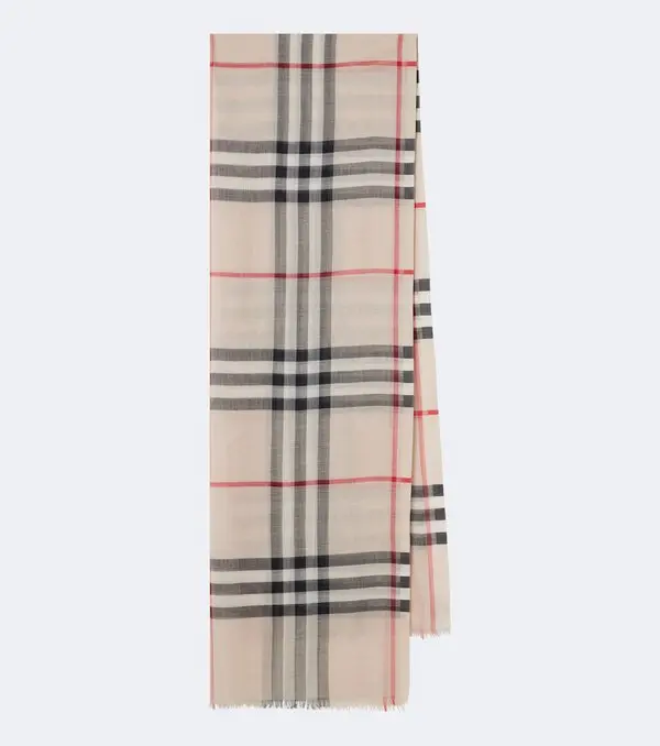 Burberry Check Wool And Silk Scarf - Multicoloured