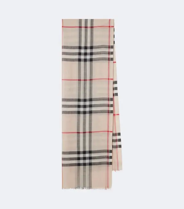 Burberry Check Wool And Silk Scarf - Multicoloured