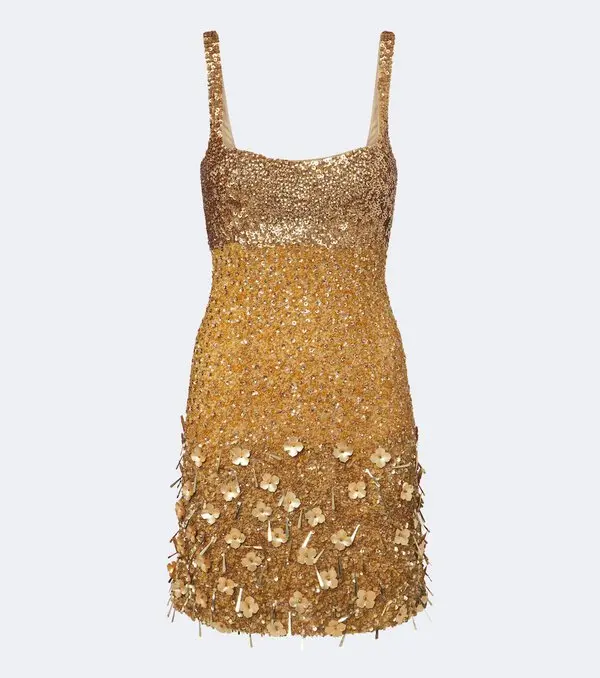 LA FUORI Sequined Mini Dress - Gold