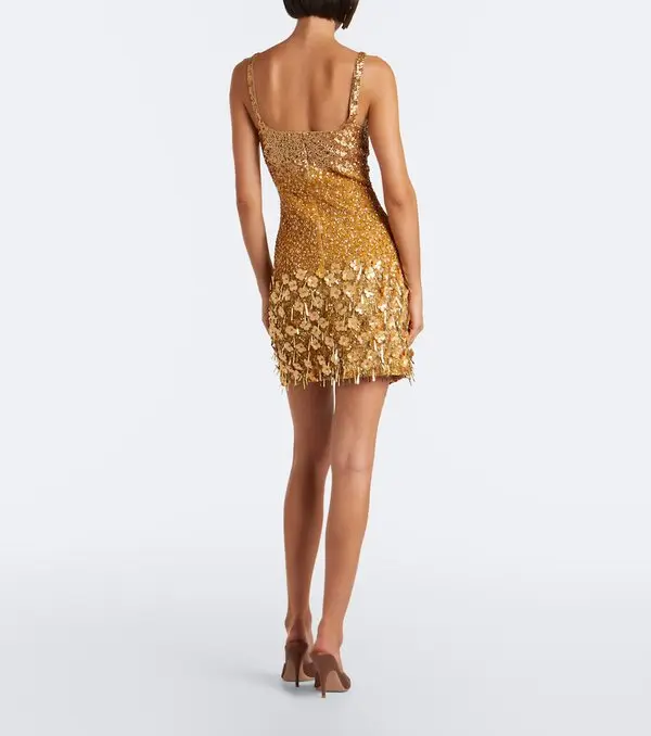 LA FUORI Sequined Mini Dress - Gold