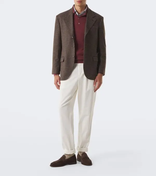 Brunello Cucinelli Prince Of Wales Check Cashmere Blazer
