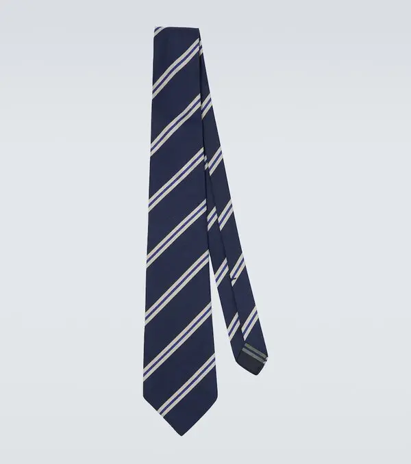Dunhill Striped Silk Neck Ties - Blue