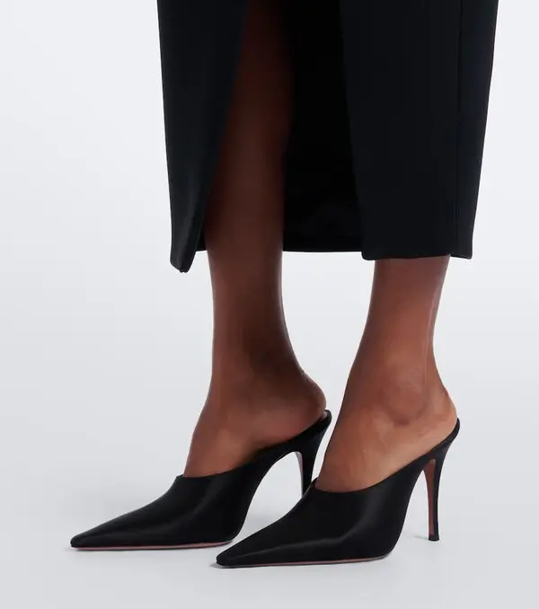 Amina Muaddi Felicia Satin Mules