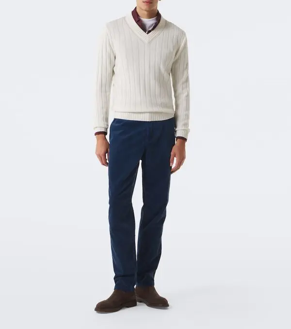 Brunello Cucinelli Cotton Corduroy Straight Leg Pants