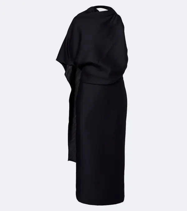RÓHE Draped Open-back Midi Dress - Blue