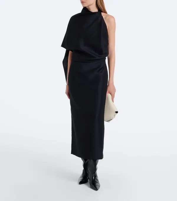 RÓHE Draped Open-back Midi Dress