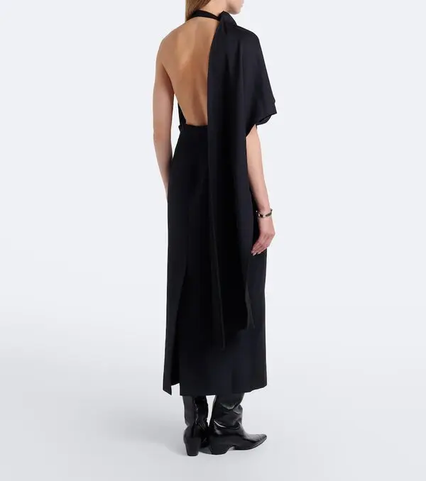 RÓHE Draped Open-back Midi Dress