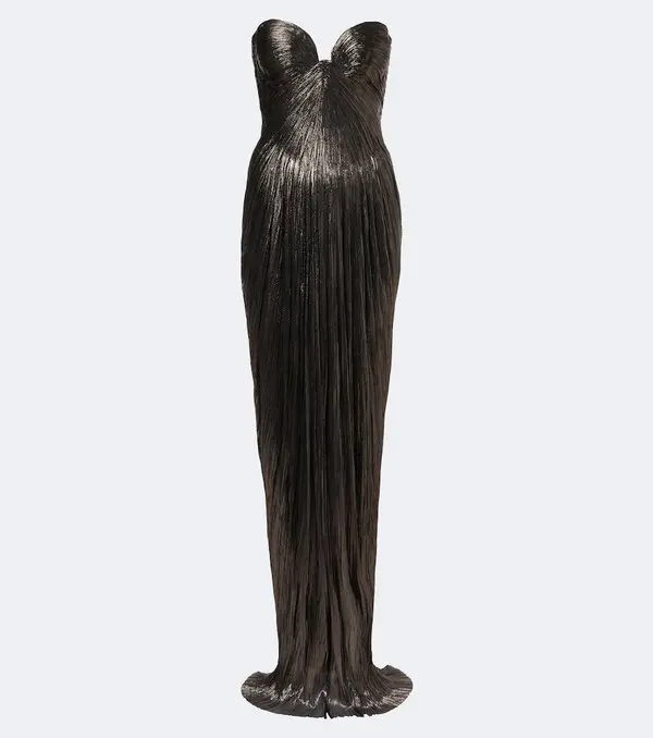 MARIA LUCIA HOHAN Nadira Silk Bustier Gown - Grey