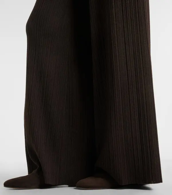 Agnona Cashmere, Wool, And Silk Wide-leg Pants