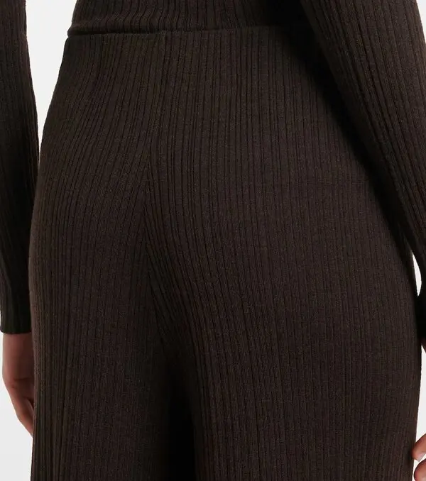 Agnona Cashmere, Wool, And Silk Wide-leg Pants