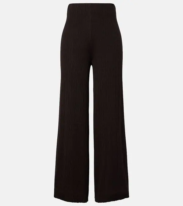 Agnona Wide-leg Cashmere, Wool, And Silk Pants - Brown