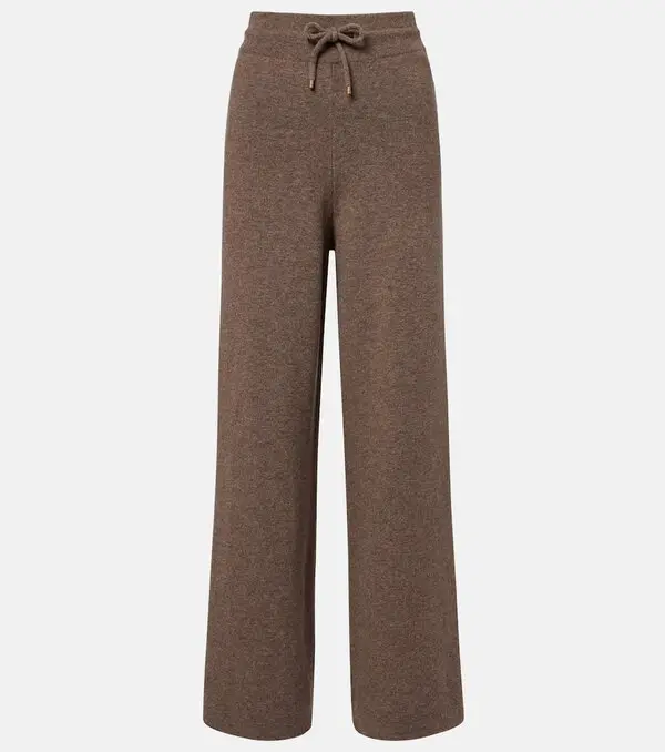 Agnona Cashmere, Wool, And Silk Wide-leg Pants - Brown