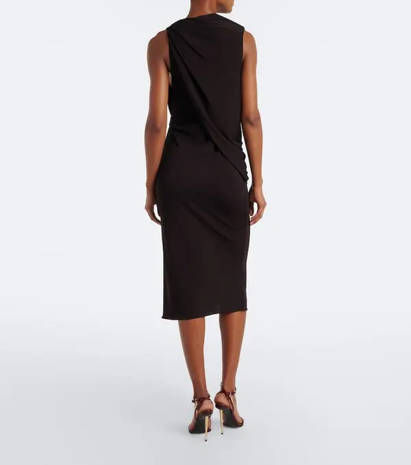 TOM FORD Crêpe Jersey Midi Dress - Brown