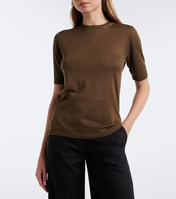 Max Mara Silk And Cashmere Top - Green
