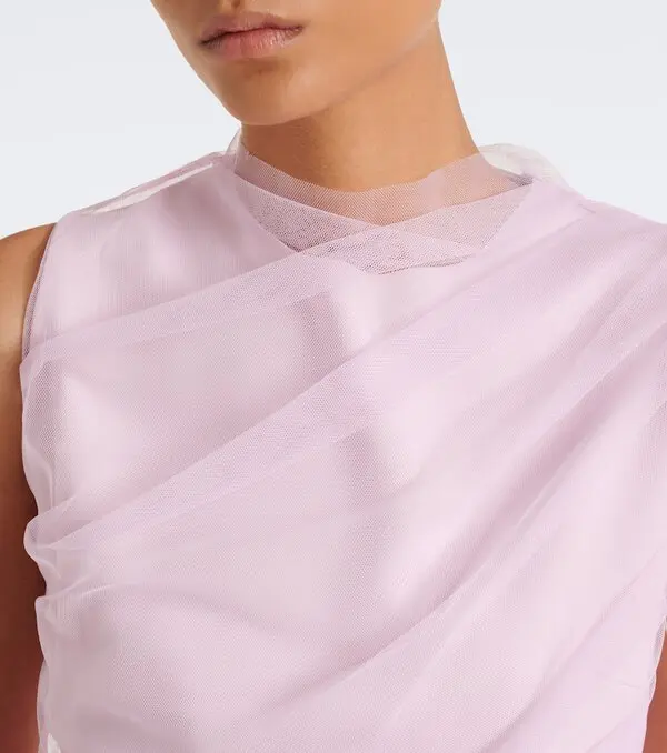 Dorothee Schumacher Layered Draped Jersey And Tulle Top