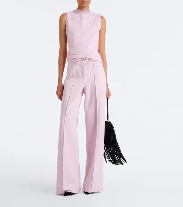 Dorothee Schumacher Layered Draped Jersey And Tulle Top - Pink