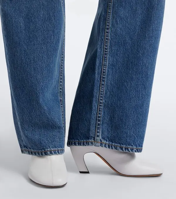Le Monde Beryl Mica Leather Mules - White