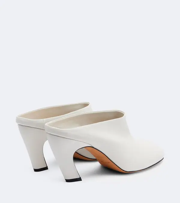 Le Monde Beryl Mica Leather Mules - White