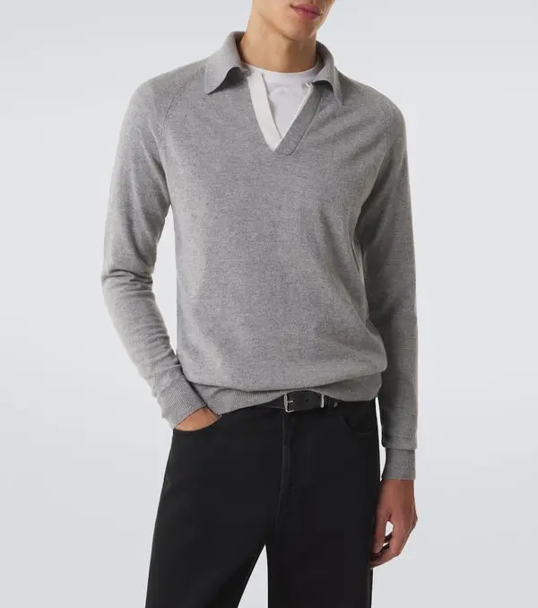 LARDINI Virgin Wool And Cashmere Polo Sweater