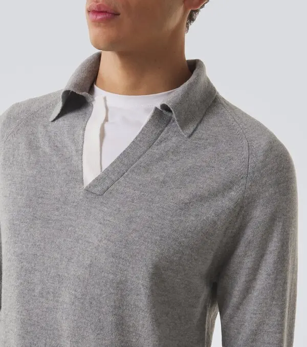 LARDINI Virgin Wool And Cashmere Polo Sweater