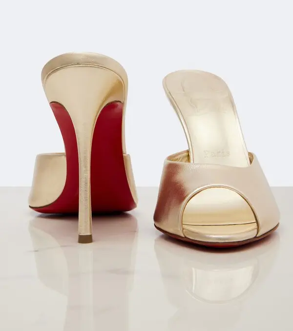 CHRISTIAN LOUBOUTIN Me Dolly Metallic Leather Mules