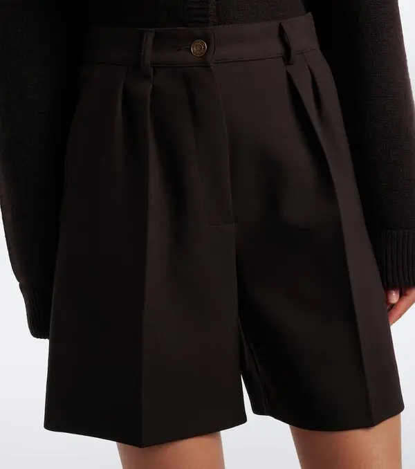 Max Mara Wool-blend Bermuda Shorts - Brown