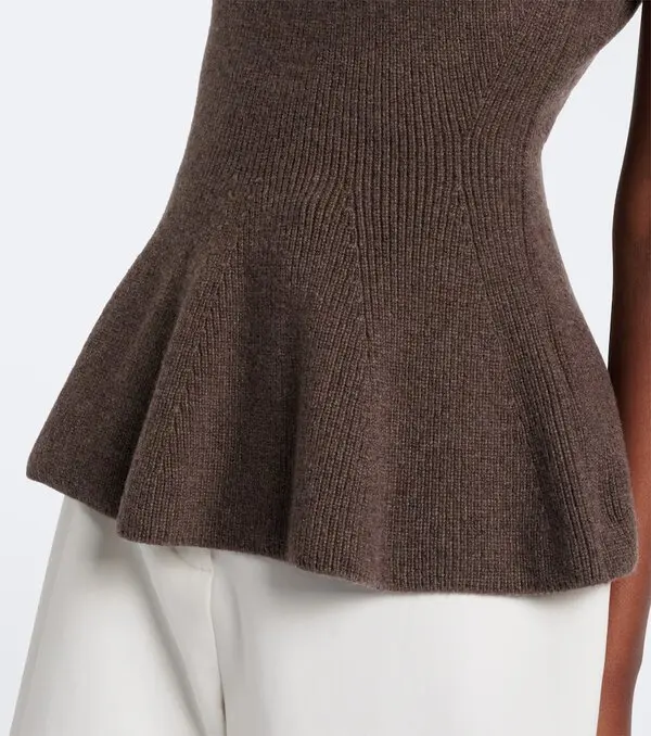 RÓHE Ribbed Wool And Cashmere Turtleneck Top
