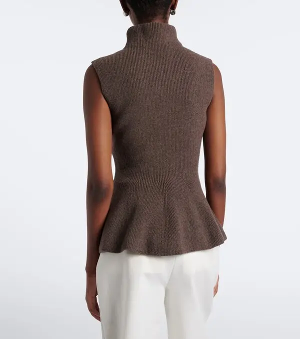 RÓHE Ribbed Wool And Cashmere Turtleneck Top