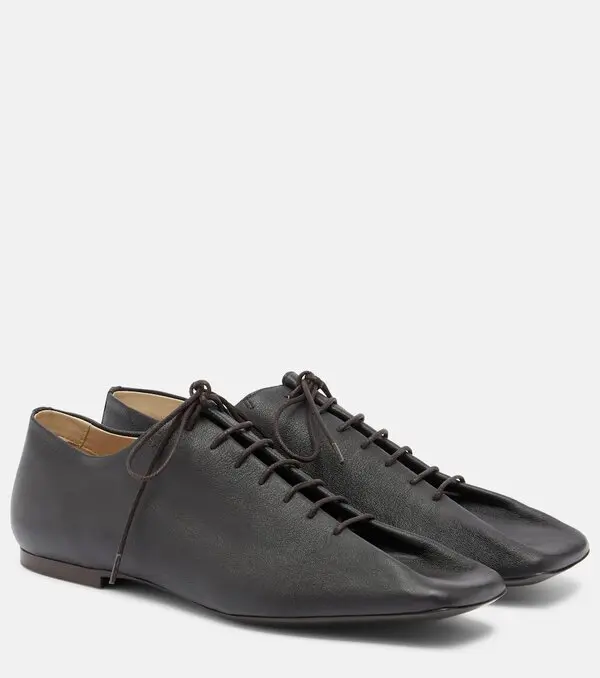 LEMAIRE Souris Leather Derby Shoes - Brown