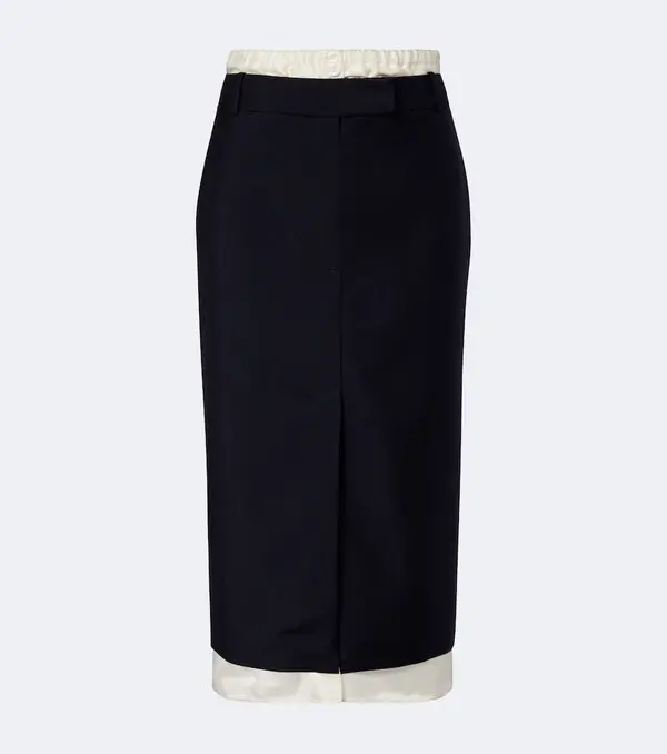 RÓHE Wool And Mohair Midi Skirt - Blue