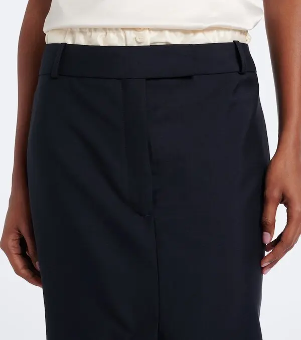 RÓHE Wool And Mohair Midi Skirt - Blue